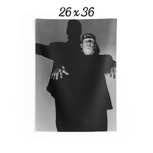 Frankenstein's Monster Haunting Wall Tapestry | Horror Goth Psychobilly ...