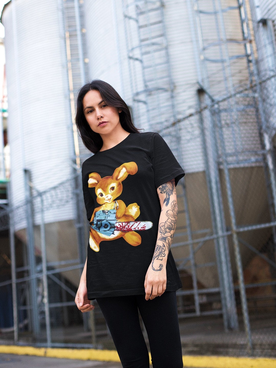 Chainsaw Bunny Unisex Tee | Horror Easter Pastel Goth Kawaii Punk ...