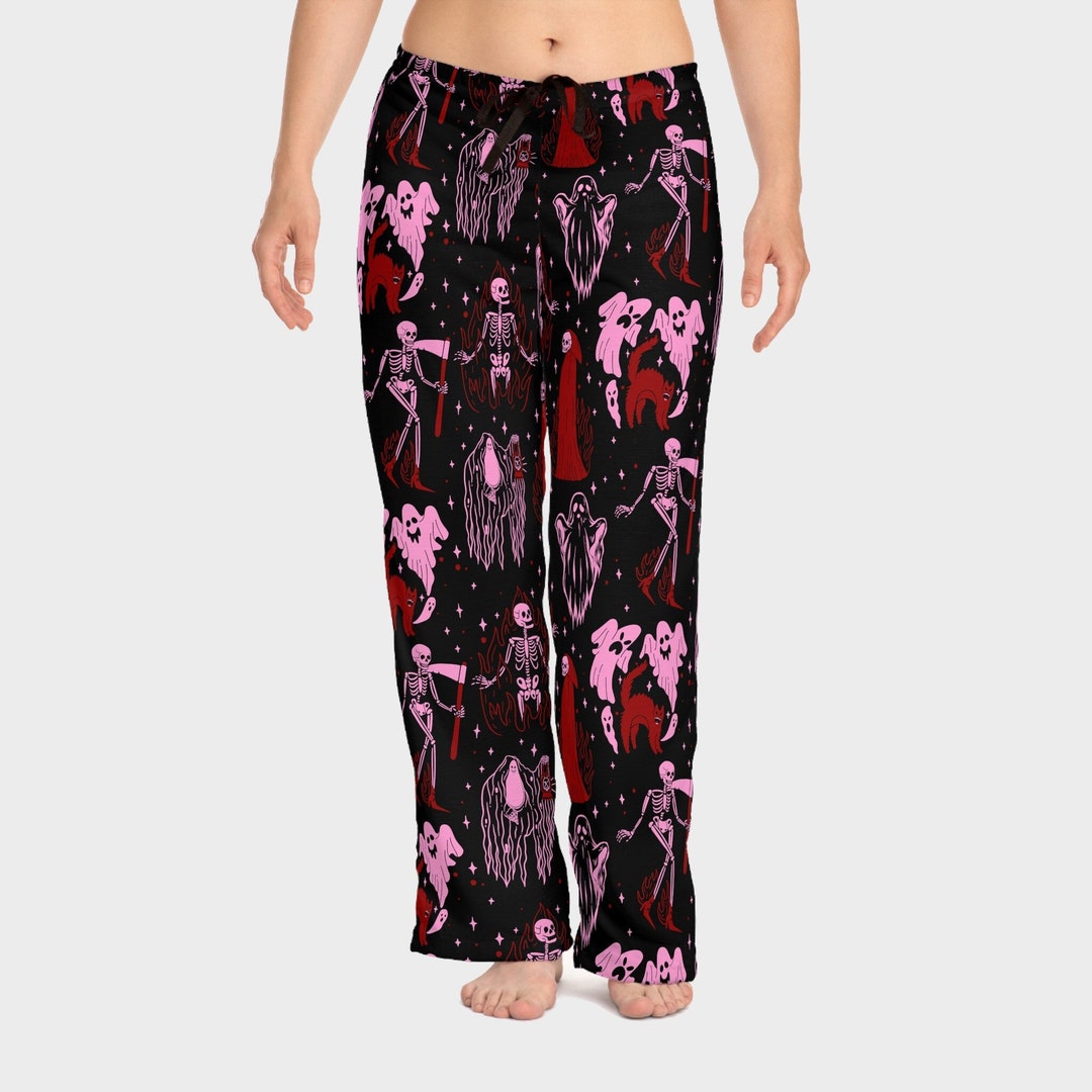 Pink Reaper Women's & Men's Pajama Pants | Horror Goth Devil Skull ...