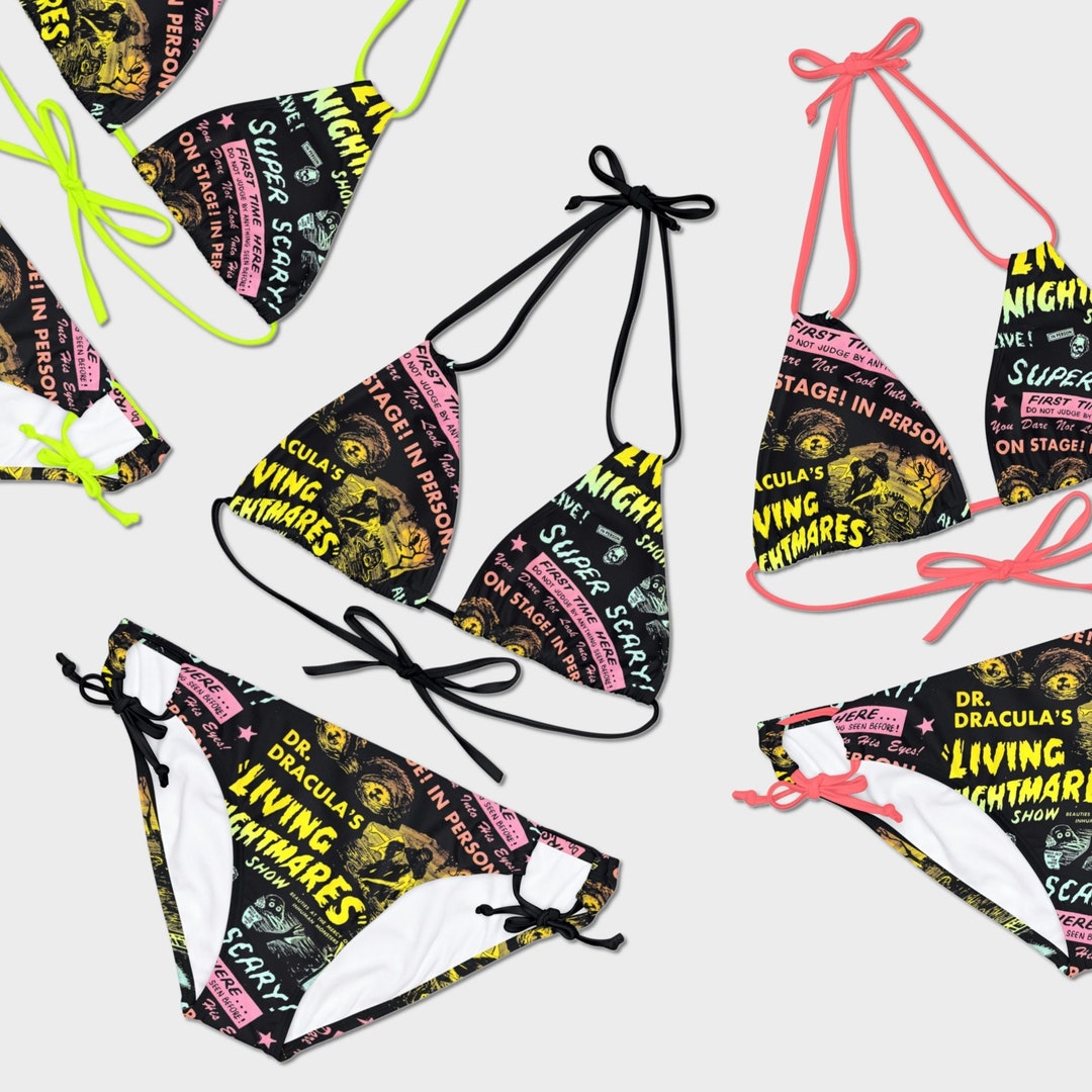Live Horror Spook Show Strappy Triangle Bikini Set Goth Punk ...