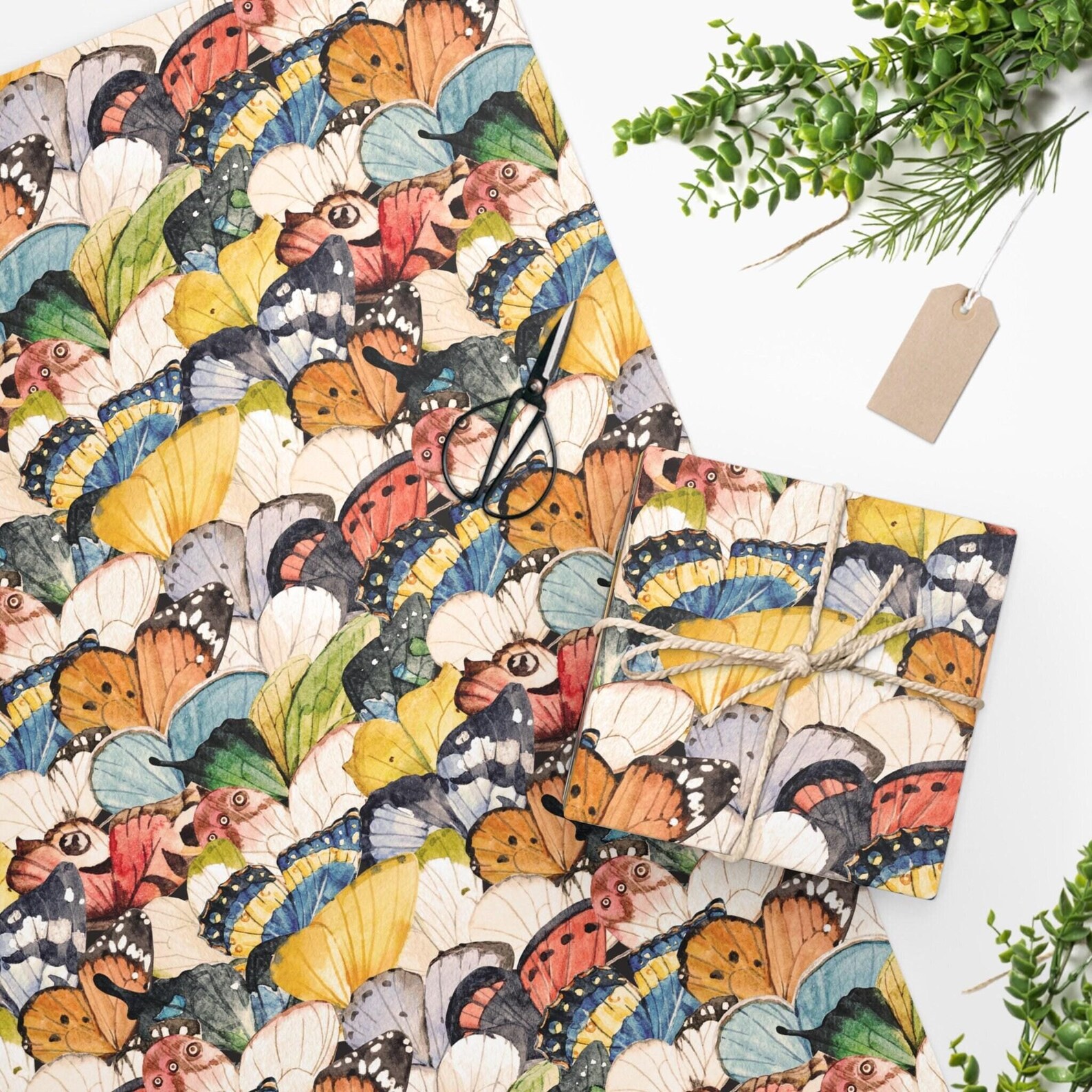 Butterfly Wings Wrapping Paper | Green Academia Bohemian Cottagecore ...