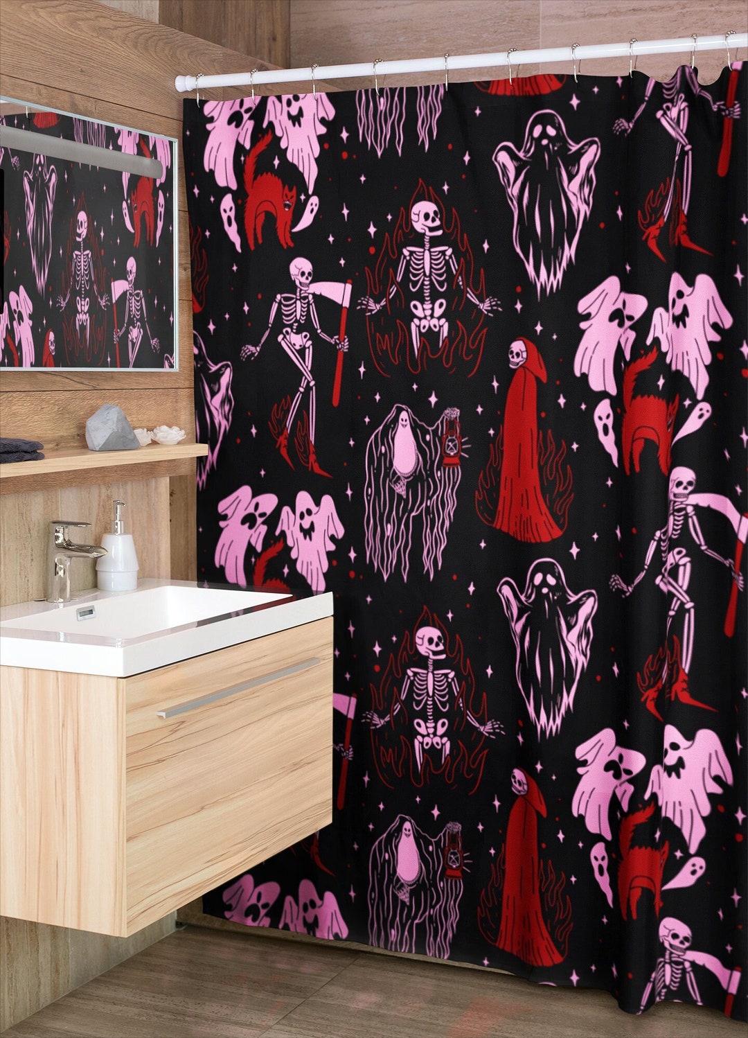 Reaper Print Shower Curtain | Unique Eccentric Goth Punk Alternative ...