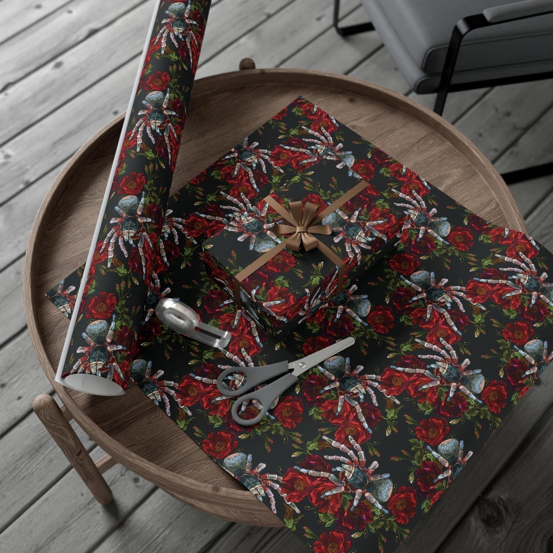Floral Tarantula Wrapping Paper | Whimsigoth Witchy Spider Gothic Magic ...