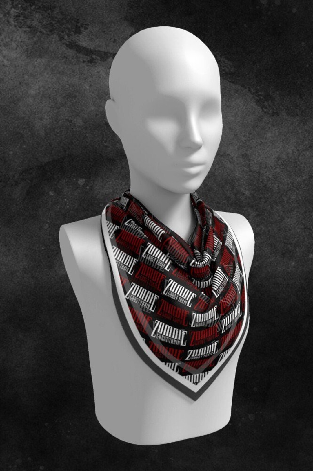 Zombie Ghost Train Chiffon Scarf Psychobilly Horror Punk Gothabilly ...