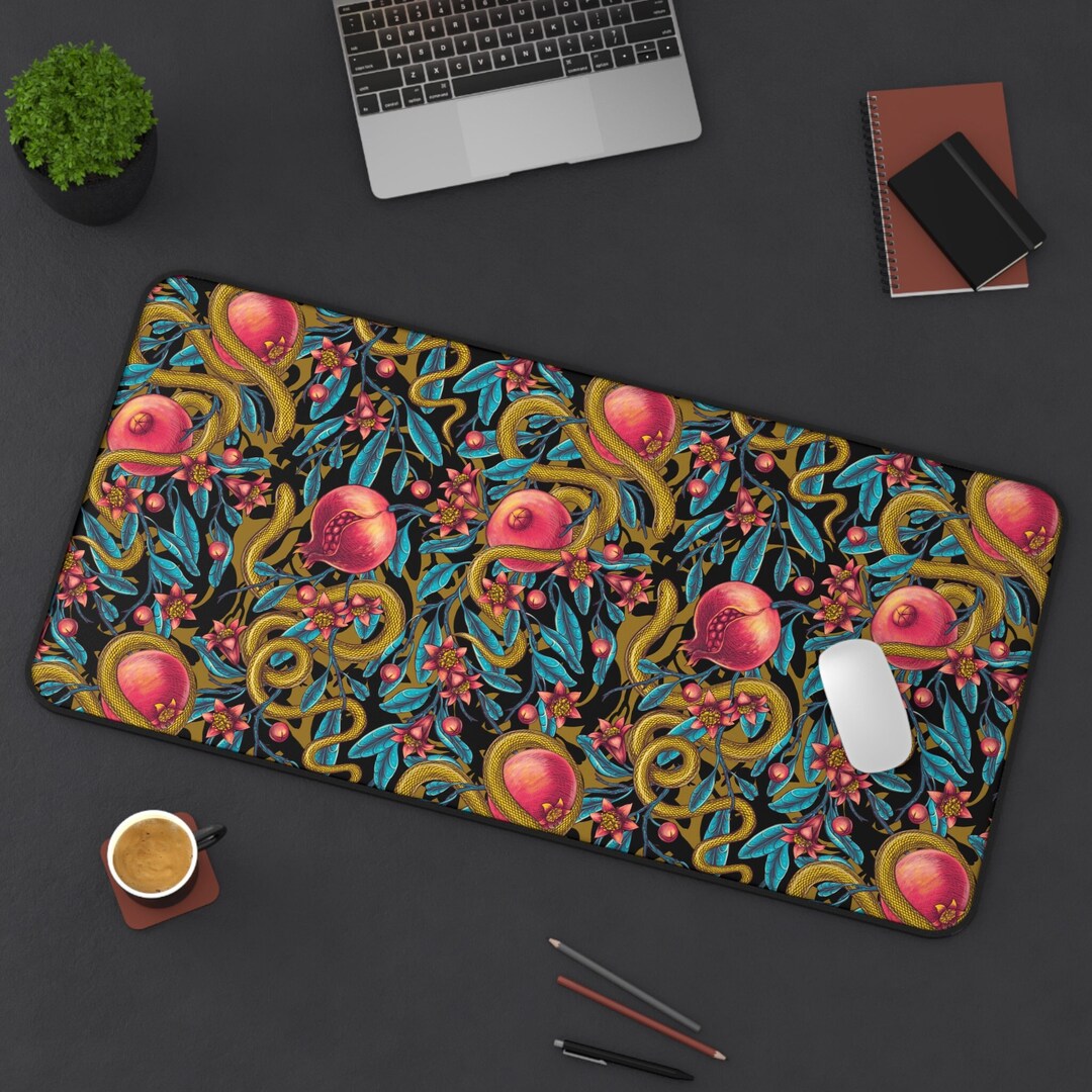 Pomegranate Snakes Desk Mat | Gothic Dark Coquette Femme Priestess ...