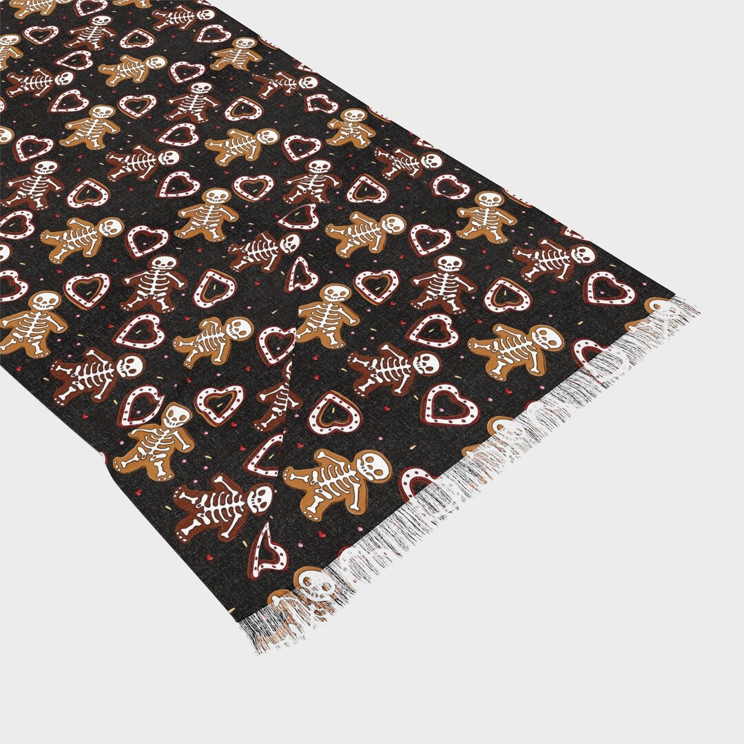 Skeleton Gingerbread Cookies Light Scarf | Christmas Holiday Santa ...