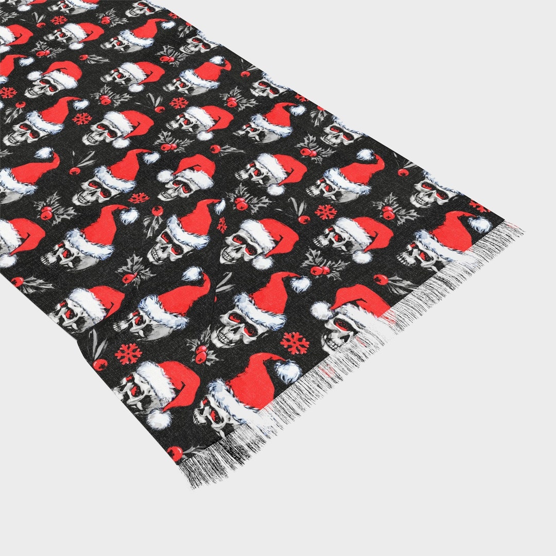 Santa Skulls Light Scarf | Christmas Krampus Holiday Santa Claus ...