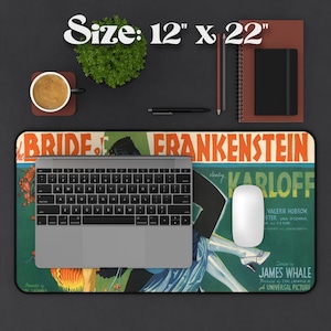 The Bride Desk Mat | Retro Horror Monsters Frankenstein Vintage Goth ...