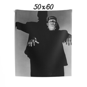 Frankenstein's Monster Haunting Wall Tapestry | Horror Goth Psychobilly ...