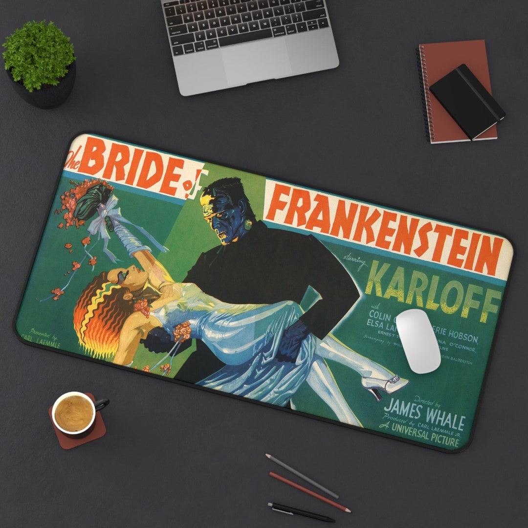 The Bride Desk Mat | Retro Horror Monsters Frankenstein Vintage Goth ...