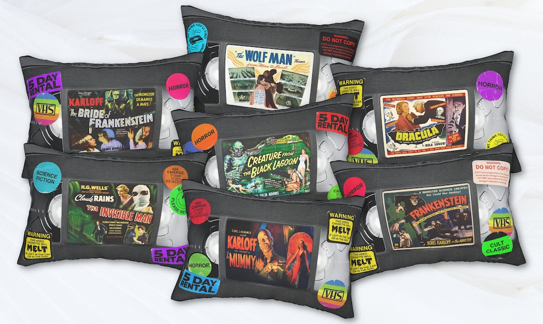 Your Pick Horror VHS Double Sided Lumbar Pillow | 80s 90s Movie ...
