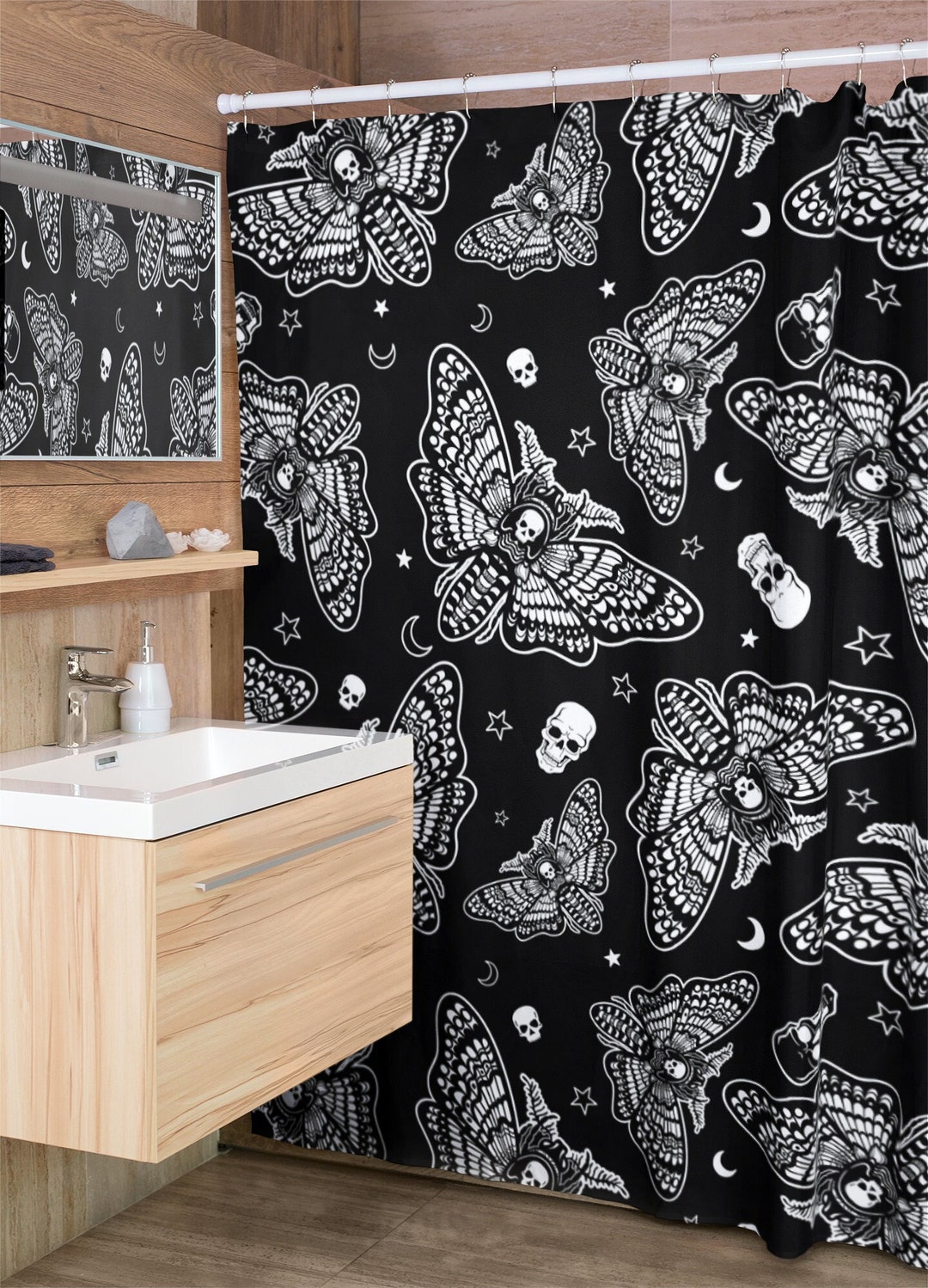 Death's-head Moth Shower Curtains Whimsigoth Bohemian Gothic Witchy ...