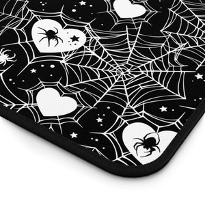 White or Pink Spiderweb Hearts Desk Mat | Pastel Kawaii Gothic Emo Cute ...
