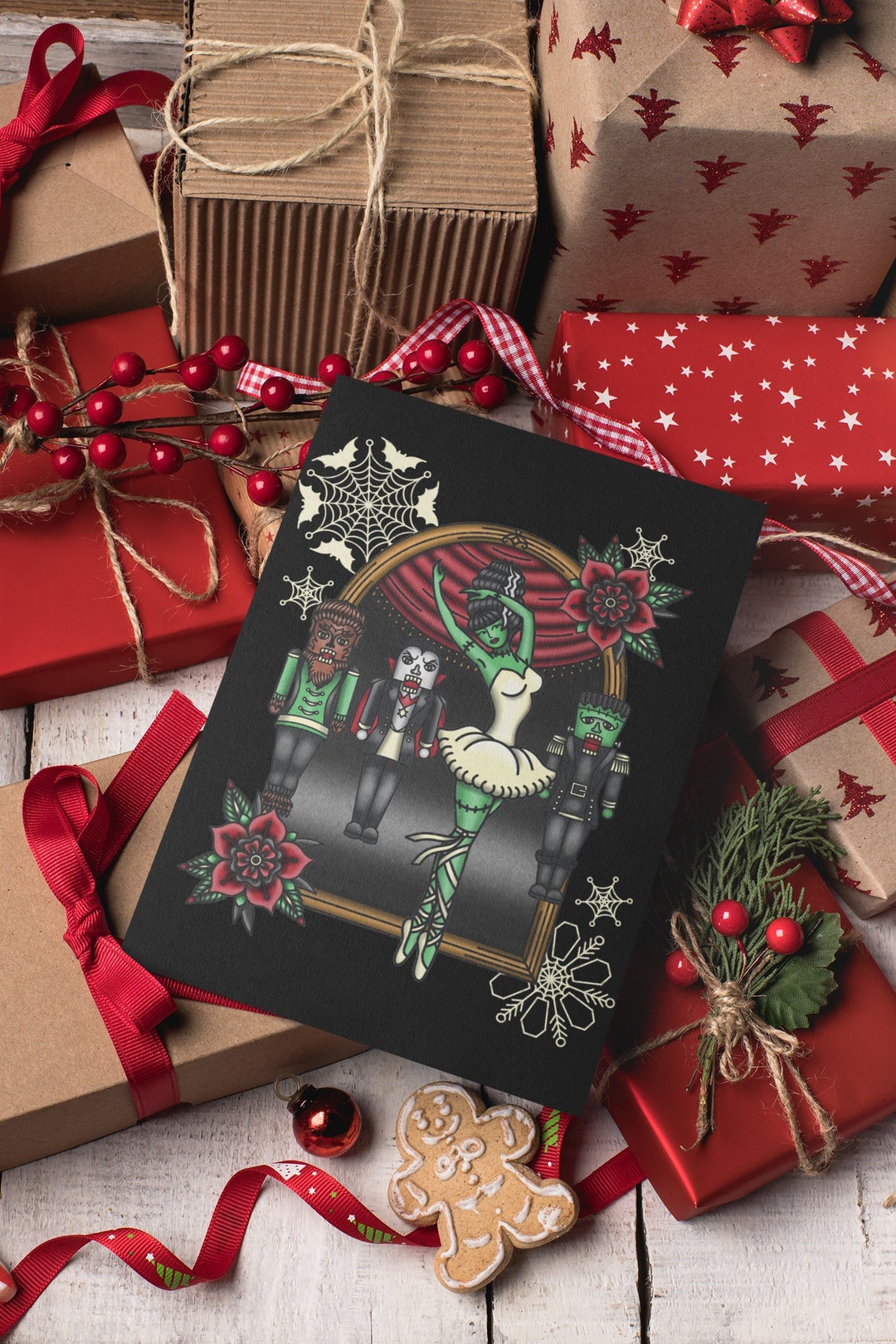 Monsters Nutcracker Holiday Greeting Cards | Horror Movie Frankenstein ...