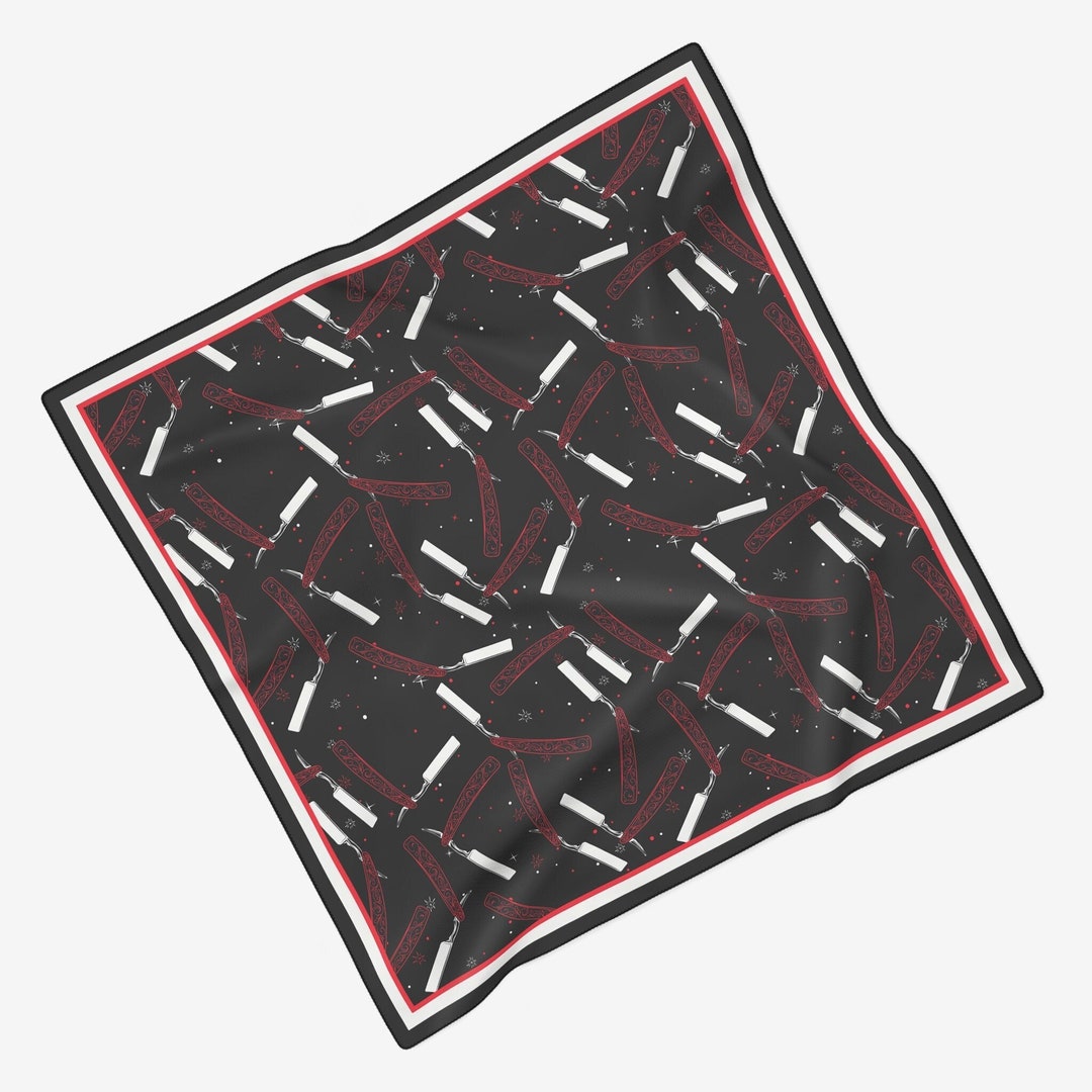 Straight Razor Chiffon Scarf | Rockabilly Sailor Tattoo Barber Vintage ...