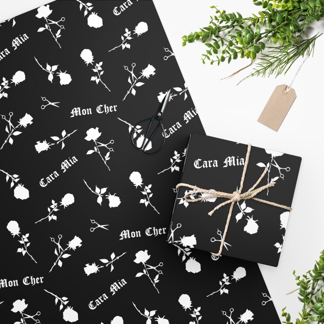Morticia's Thorn Bouquet Wrapping Paper Horror Goth Addams Cara Mia ...