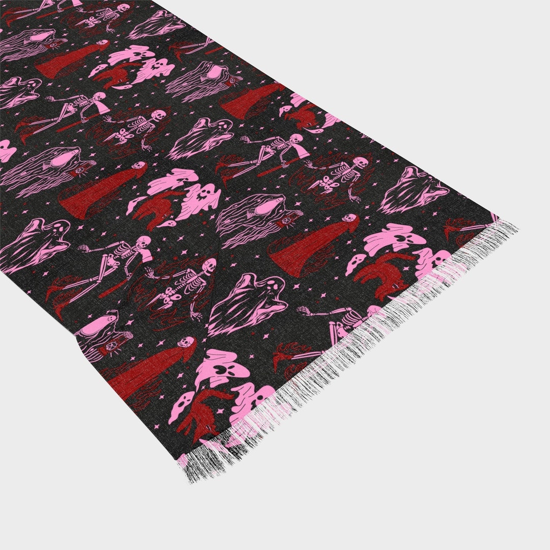 Pink Reaper Light Scarf Goth Punk Horror Demon Devil Skull Ghost Tattoo ...