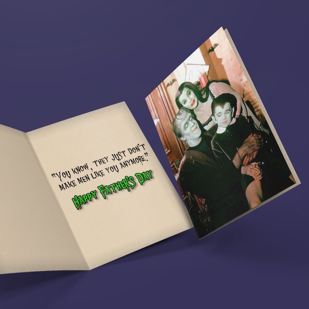 The Munsters Blank or Father's Day Greeting Cards | Herman Lily Eddie ...