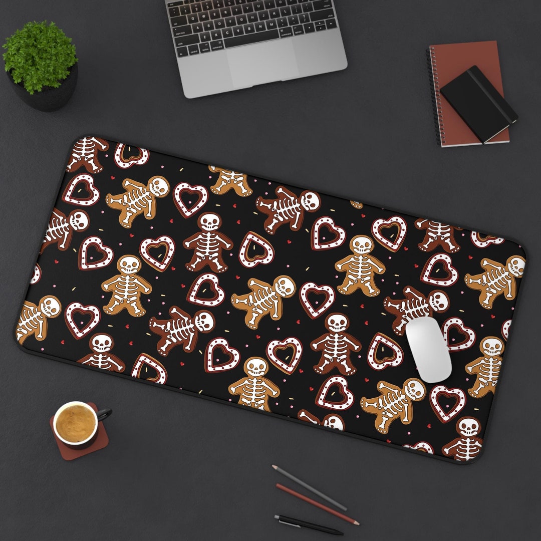 Skeleton Gingerbread Desk Mat | Horror Goth Witchy Christmas Winter ...