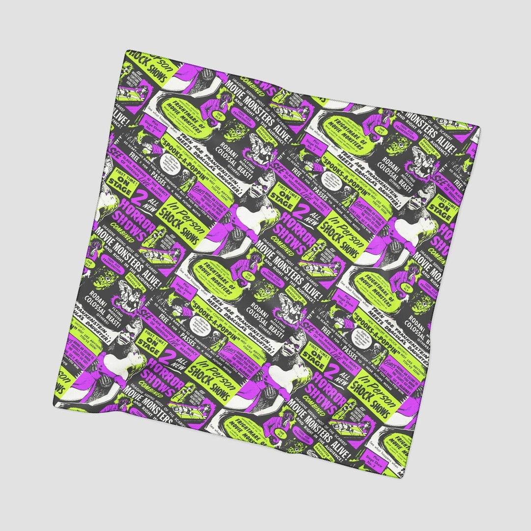 Movie Monsters Alive! Horror Spook Show Chiffon Scarf | Movie Monsters ...