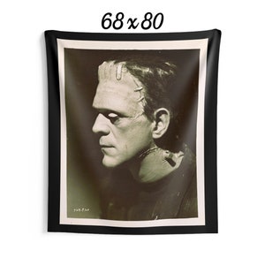 Frankenstein Vintage Side Profile Portrait Wall Tapestry - Etsy