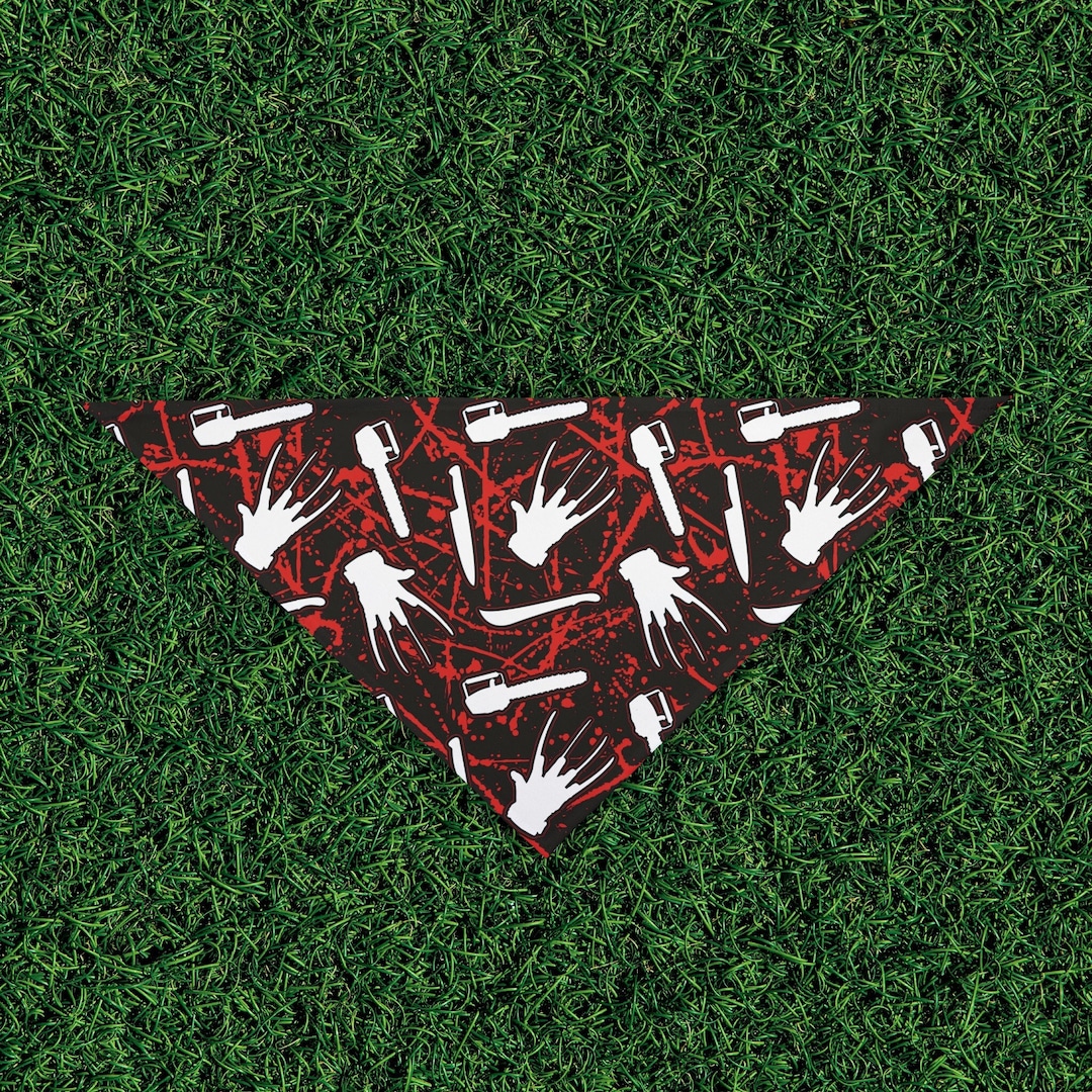 Slasher Movie Madness Pet Bandana | Knife Chainsaw Horror Gore Goth ...