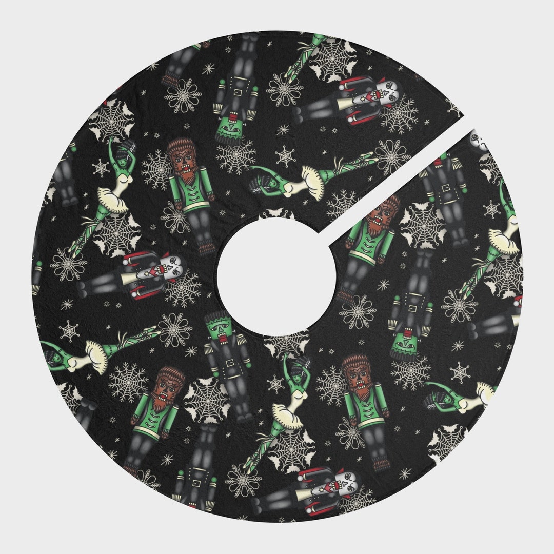Monsters Nutcracker 43-inch Christmas Tree Skirt | Frankenstein Dracula ...