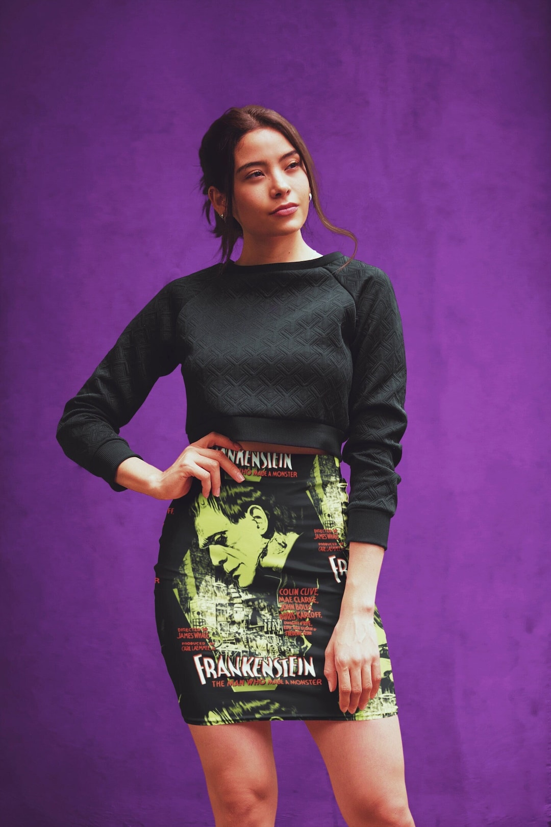 Green Red Frankenstein Women's Pencil & Skater Skirts | Movie Monsters ...