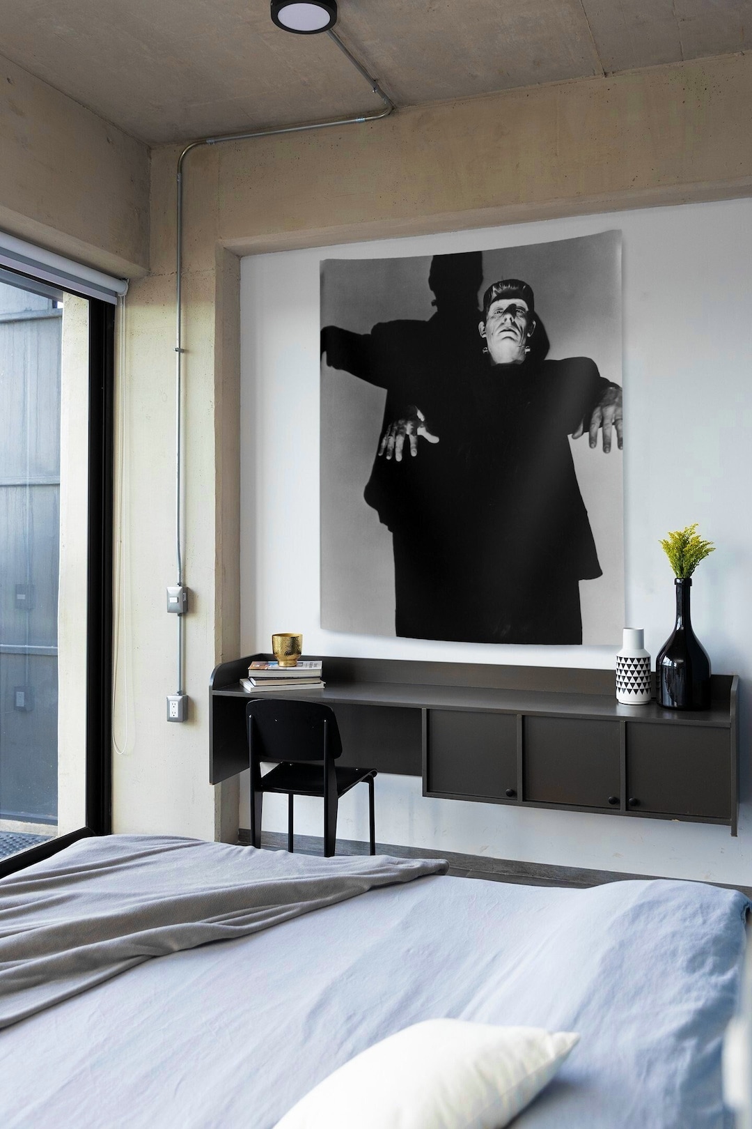 Frankenstein's Monster Haunting Wall Tapestry | Horror Goth Psychobilly ...