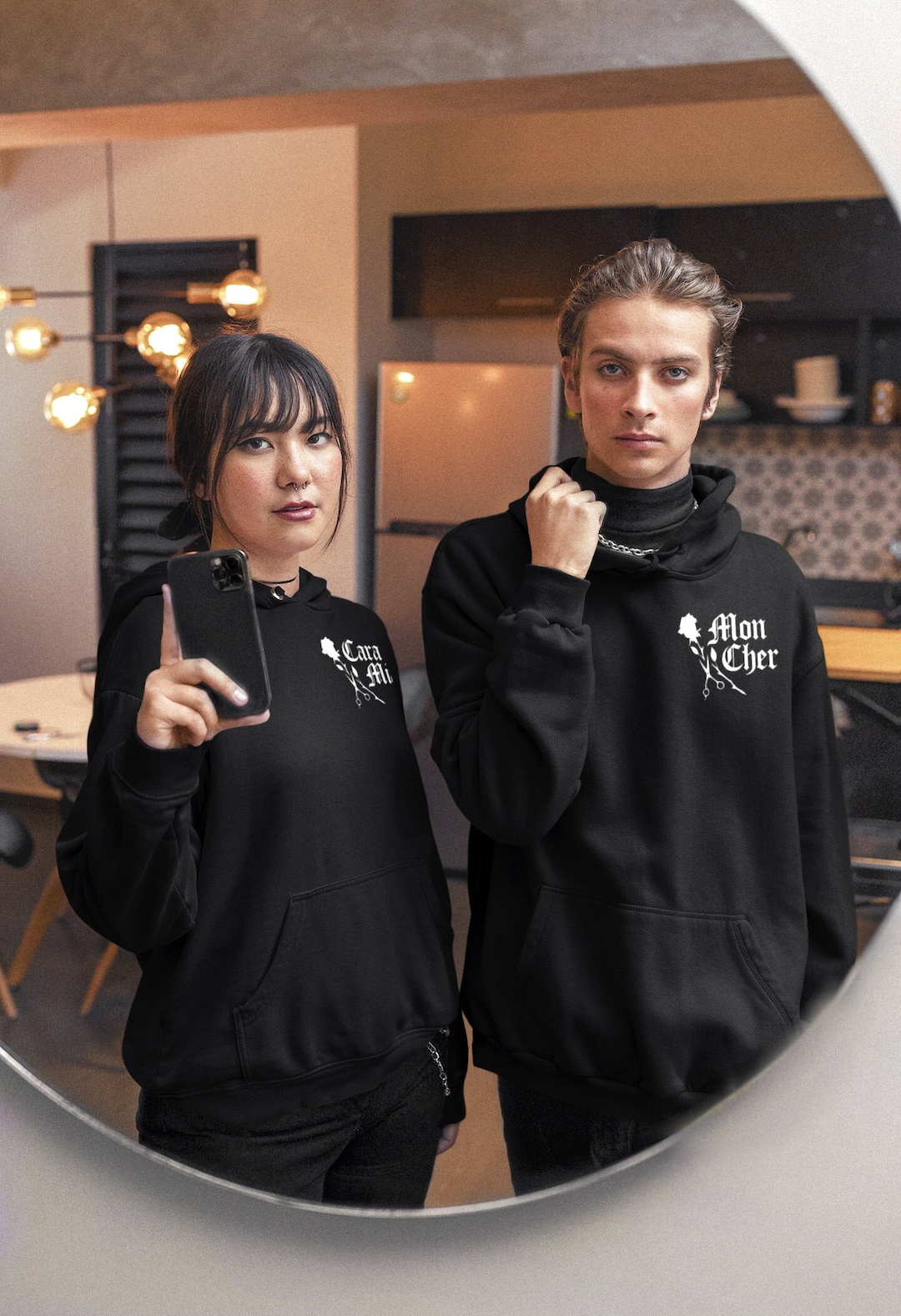 Cara Mia & Mon Cher Matching Couples Unisex Hoodies | Morticia Gomez ...