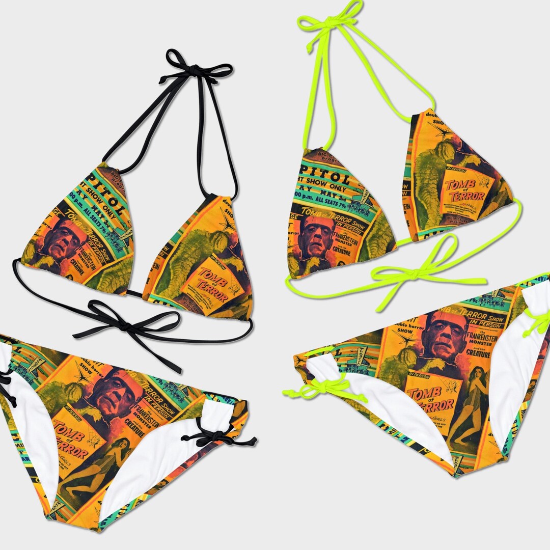 Live Horror Spook Show Strappy Triangle Bikini Set Goth Punk ...