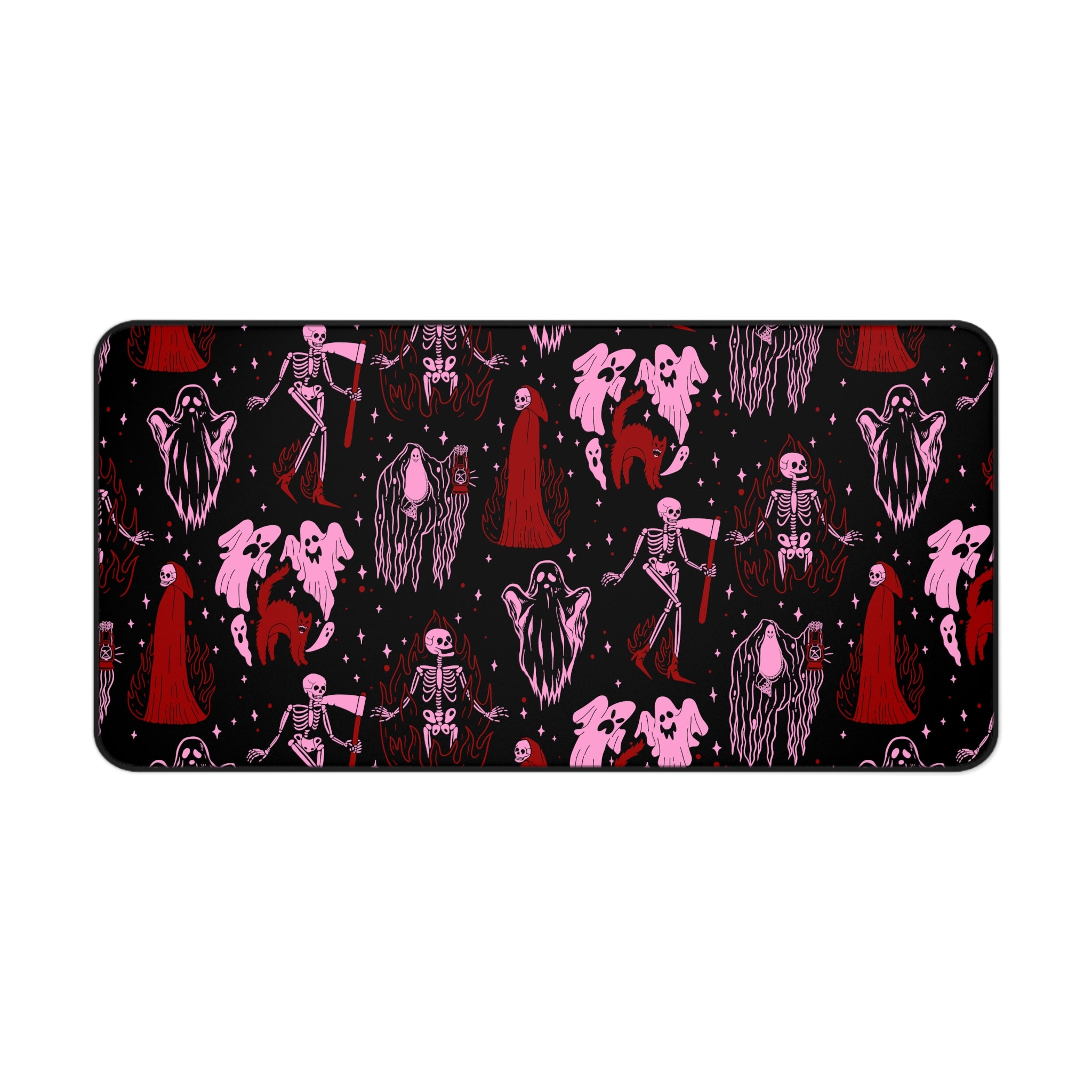 Pink Reaper Desk Mat | Goth Punk Horror Demon Skull Ghost Doodle ...