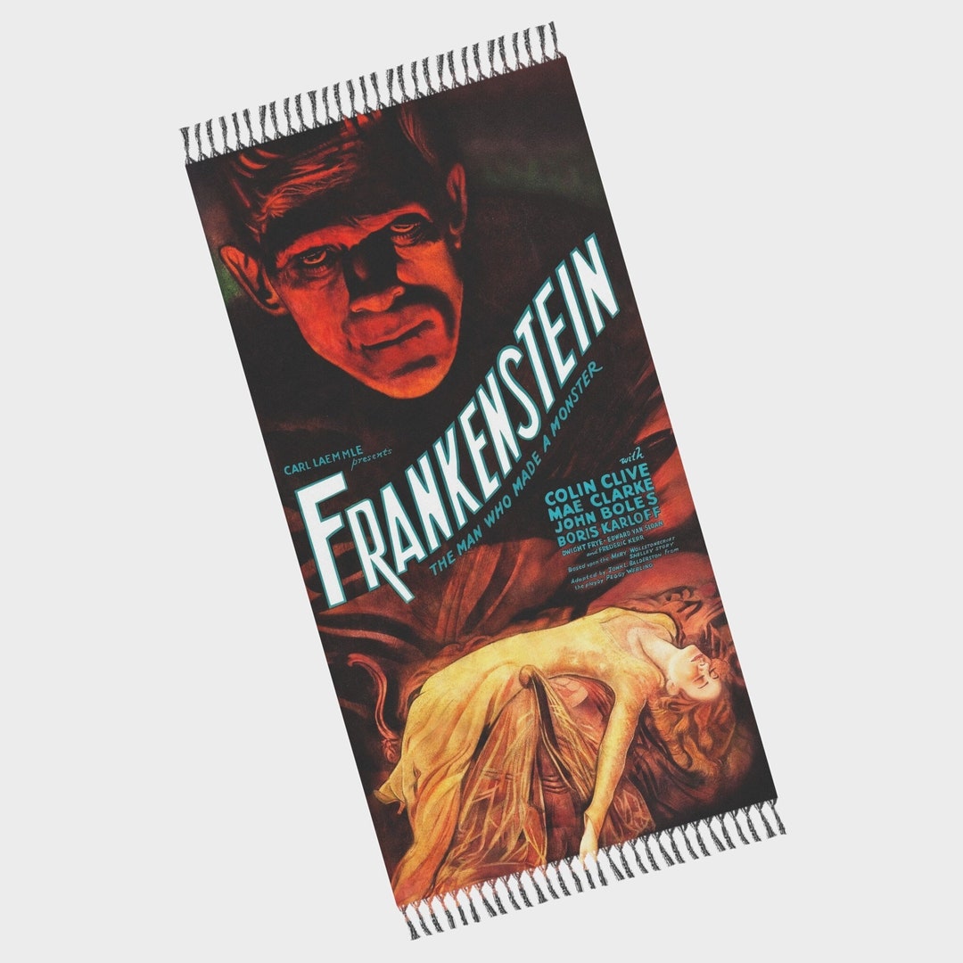 Frankenstein Poster Beach Cloth | Horror Pool Beach Picnic Blanket ...
