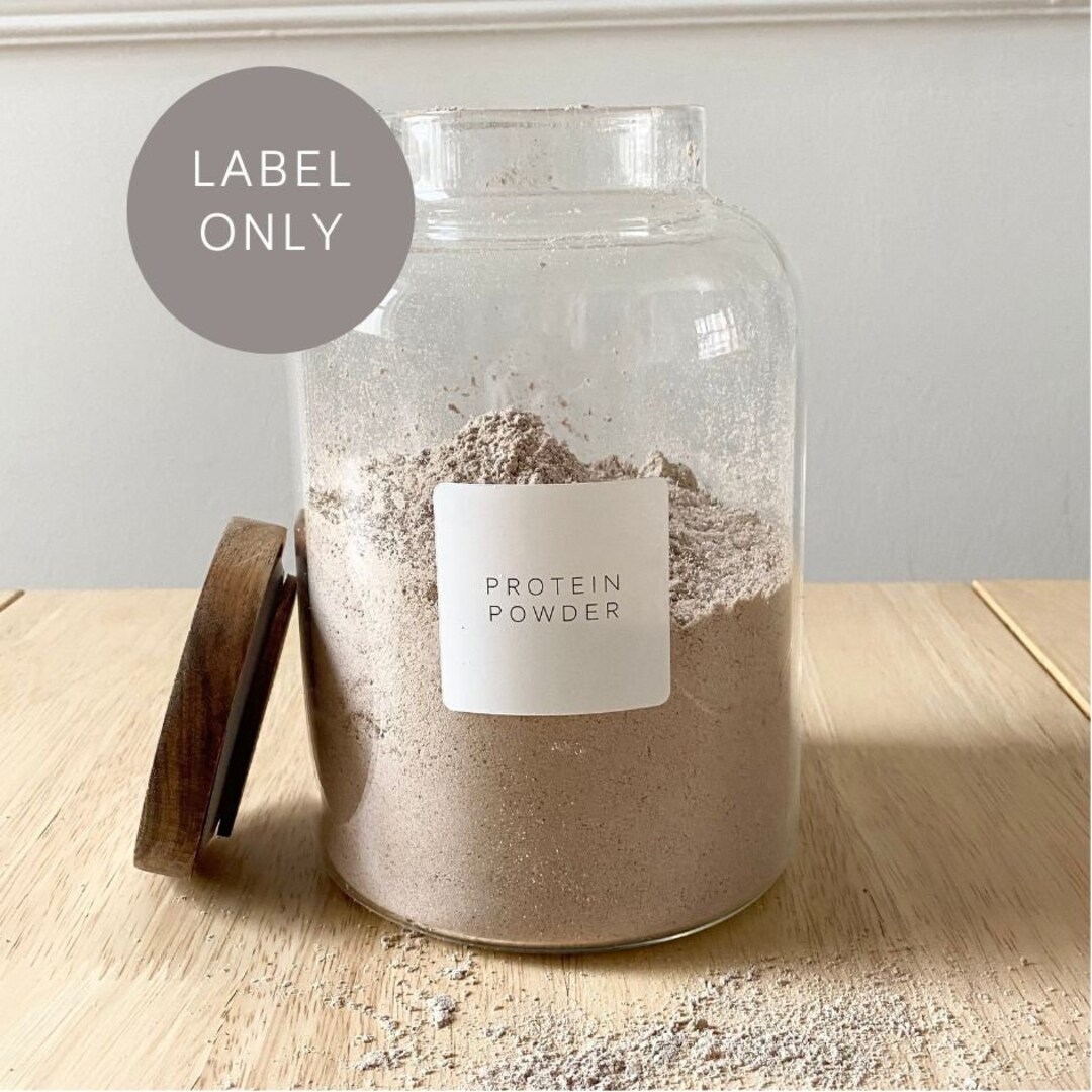 Protein Powder Label for Jar, Minimal Eco Kitchen Jar Label - Etsy