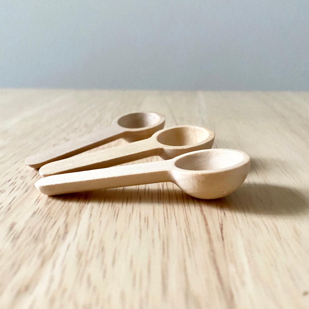 Mini Wooden Spice Spoon, Mini Scoop, Teaspoon Measurement for Jars ...