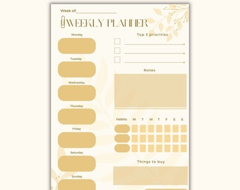 Weekly Planner Printable Minimalist Weekly to Do List 8.5 - Etsy