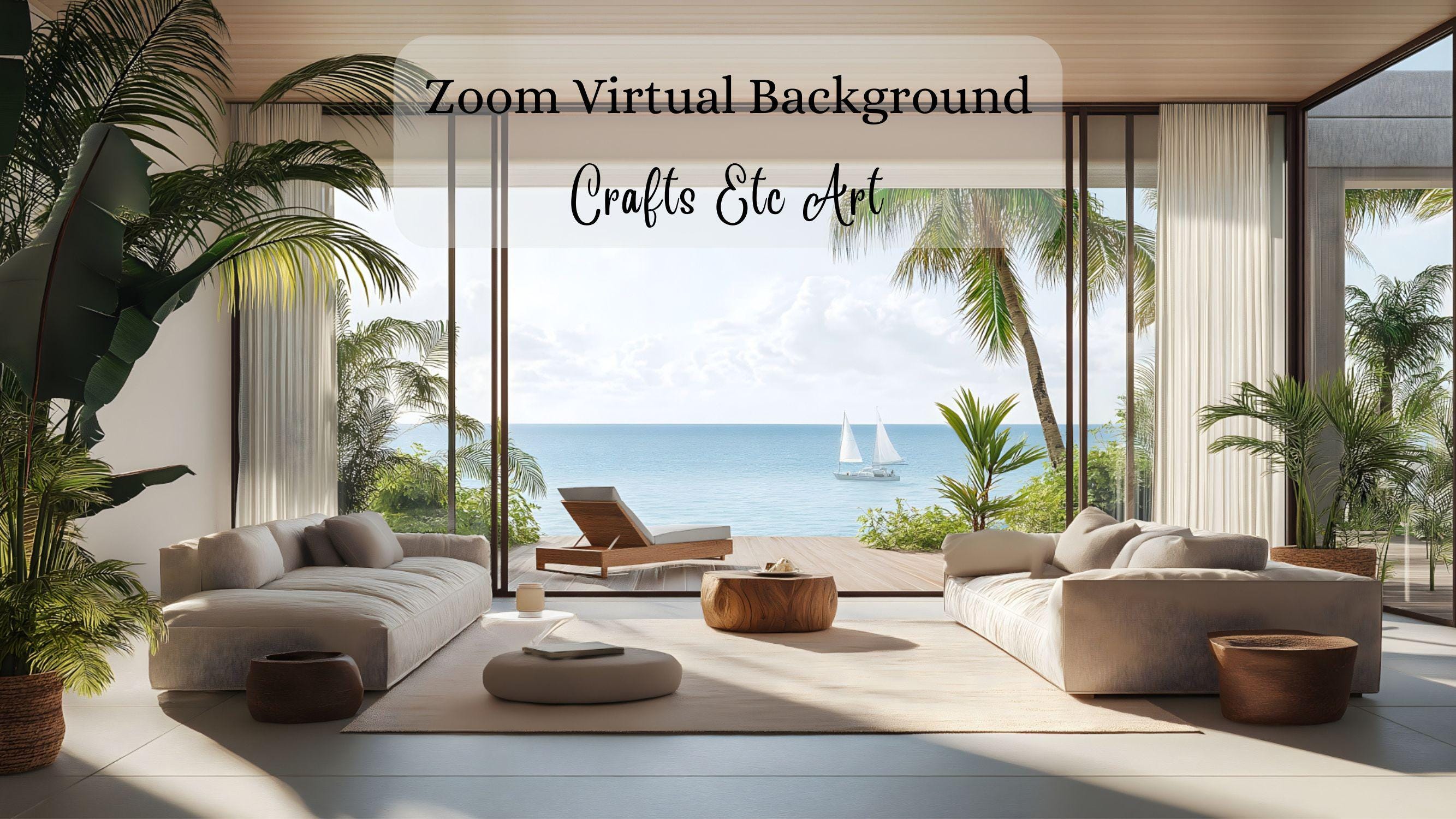 Luxury Ocean View Zoom Background - Tropical Beach Escape- Virtual ...