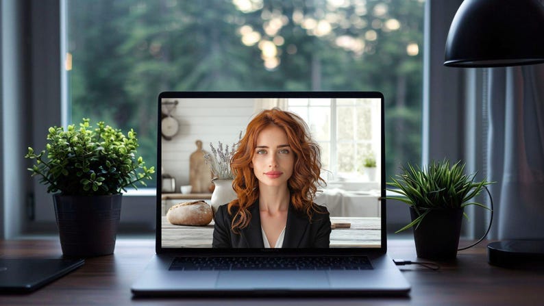 Rustic Farmhouse Kitchen Zoom Background - Lavender & Bread Virtual ...