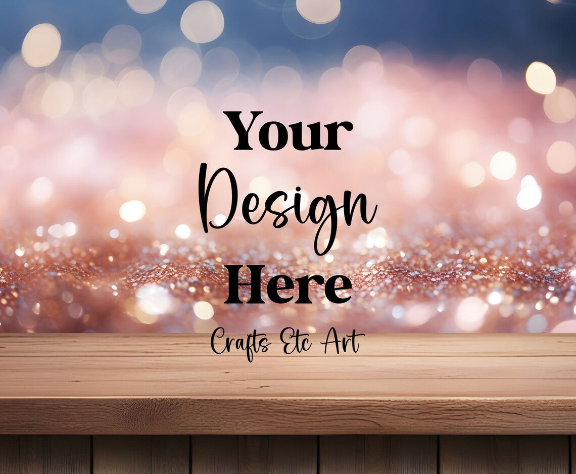 Glitter Background Mockups Wooden Shelf Mock up Bokeh - Etsy
