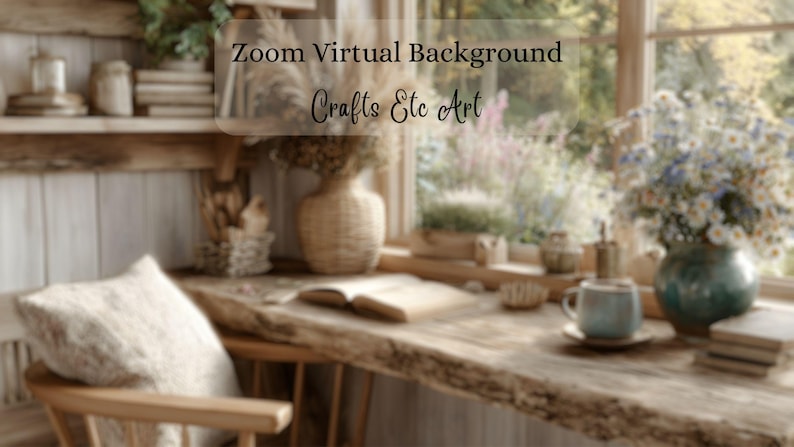 Cottagecore Zoom Background - Rustic Home Office With Countryside ...