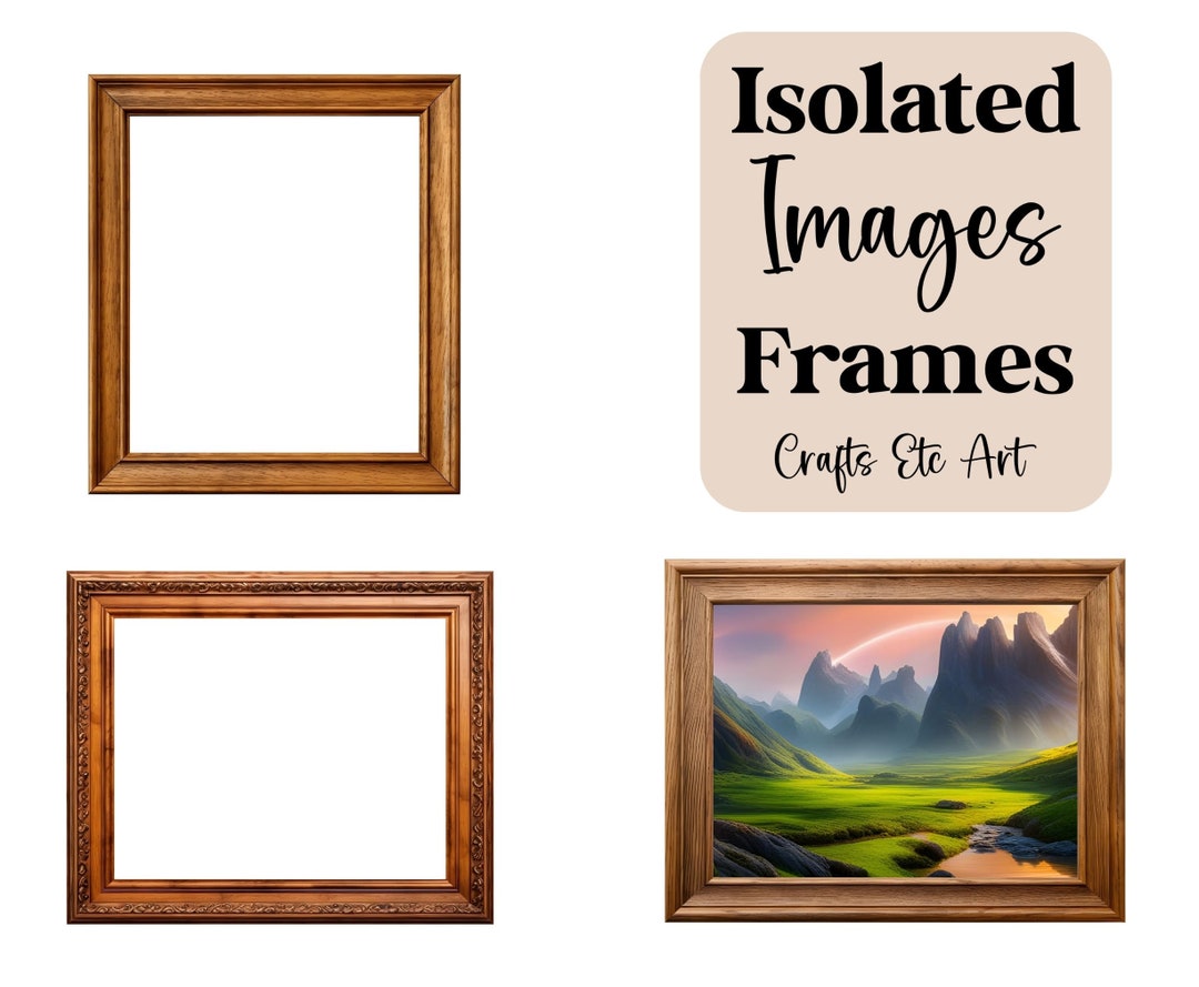Isolated Wooden Frame Overlays - Picture Frame Clipart - PNG - 3 X ...