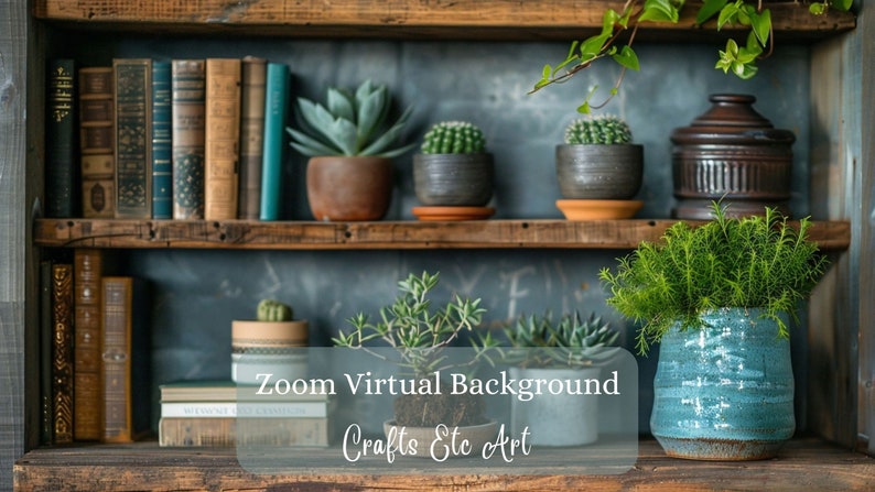 Rustic Shelves Zoom Background - Virtual Background for Zoom ...