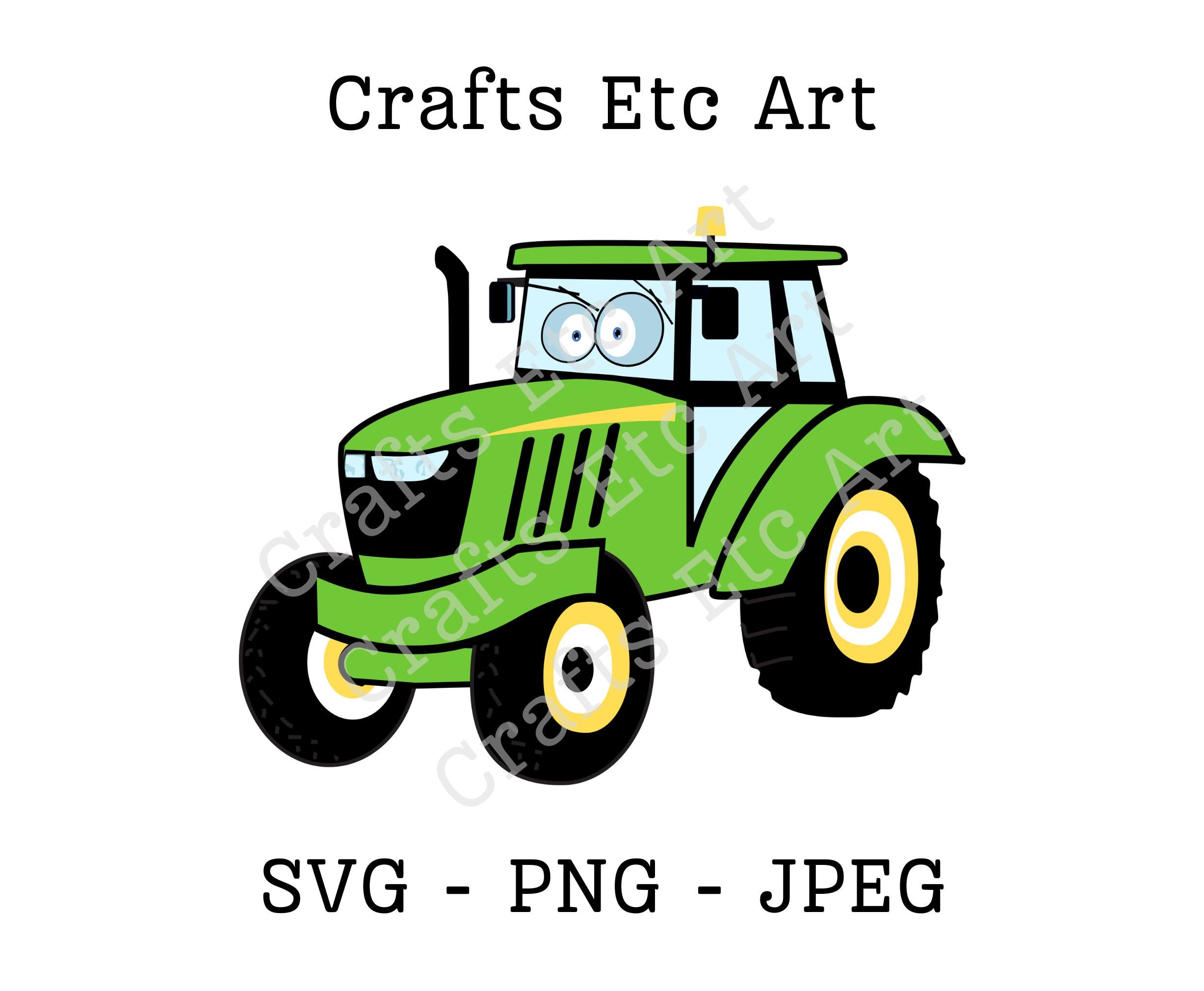 Green Cartoon Tractor Clip Art Digital Stamp Svg Png Jpeg INSTANT ...