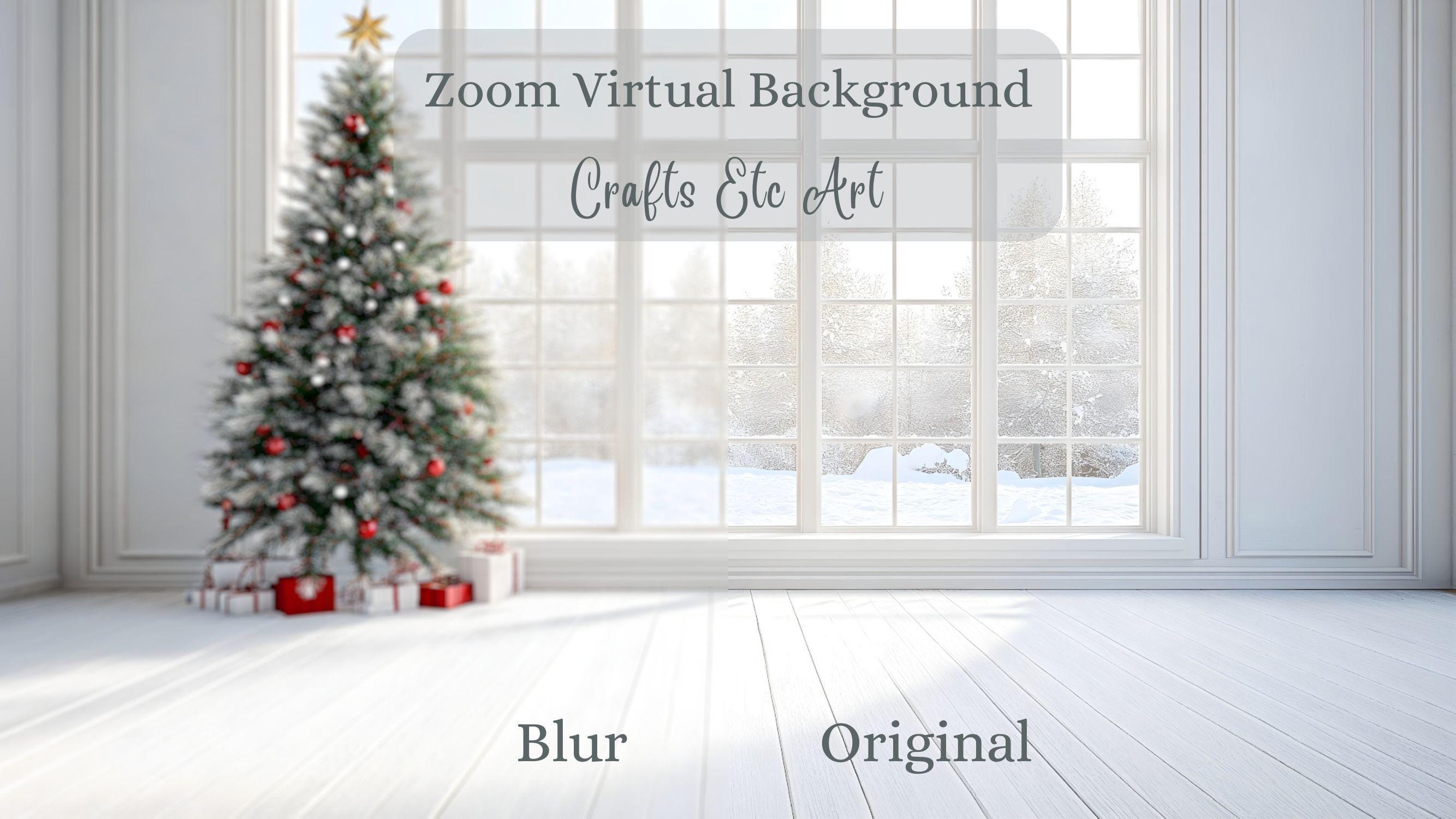 Christmas Window Zoom Background - Snow Scene Virtual Background for ...
