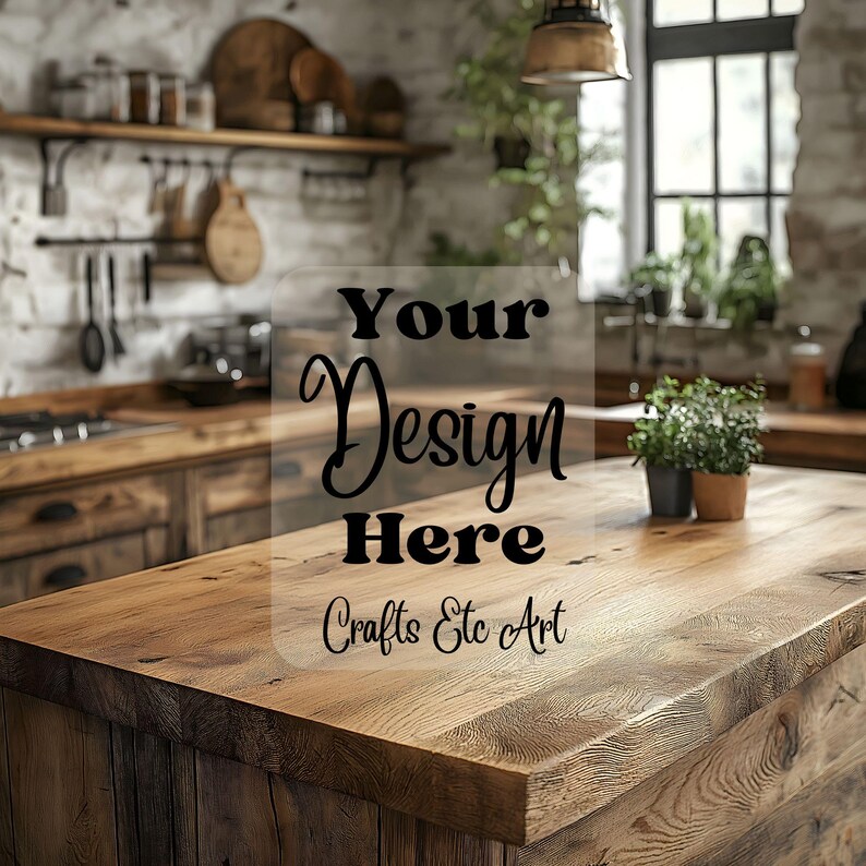 Rustic Kitchen Table Mockup With Natural Light - Product Photography ...