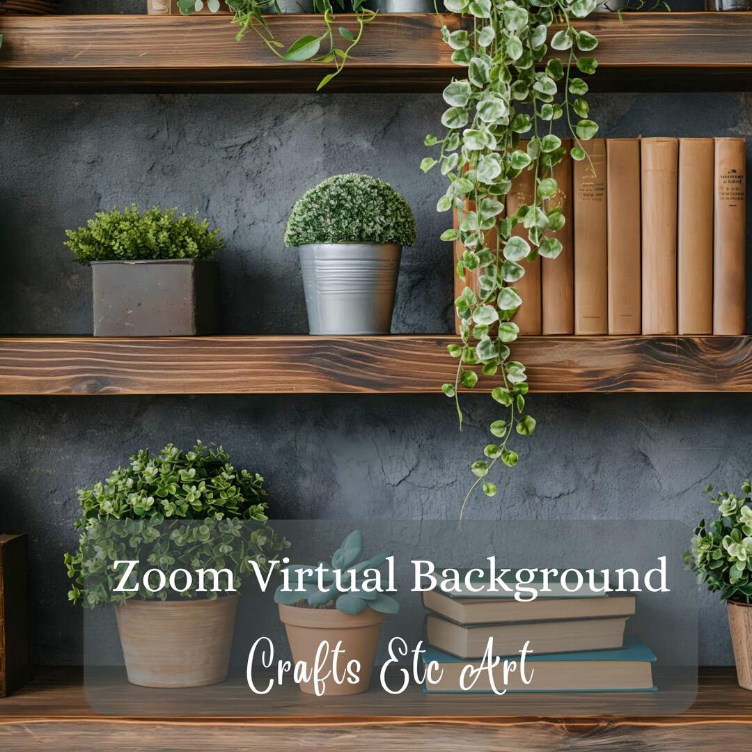 Zoom Background - Rustic Shelves Virtual Background for Zoom ...