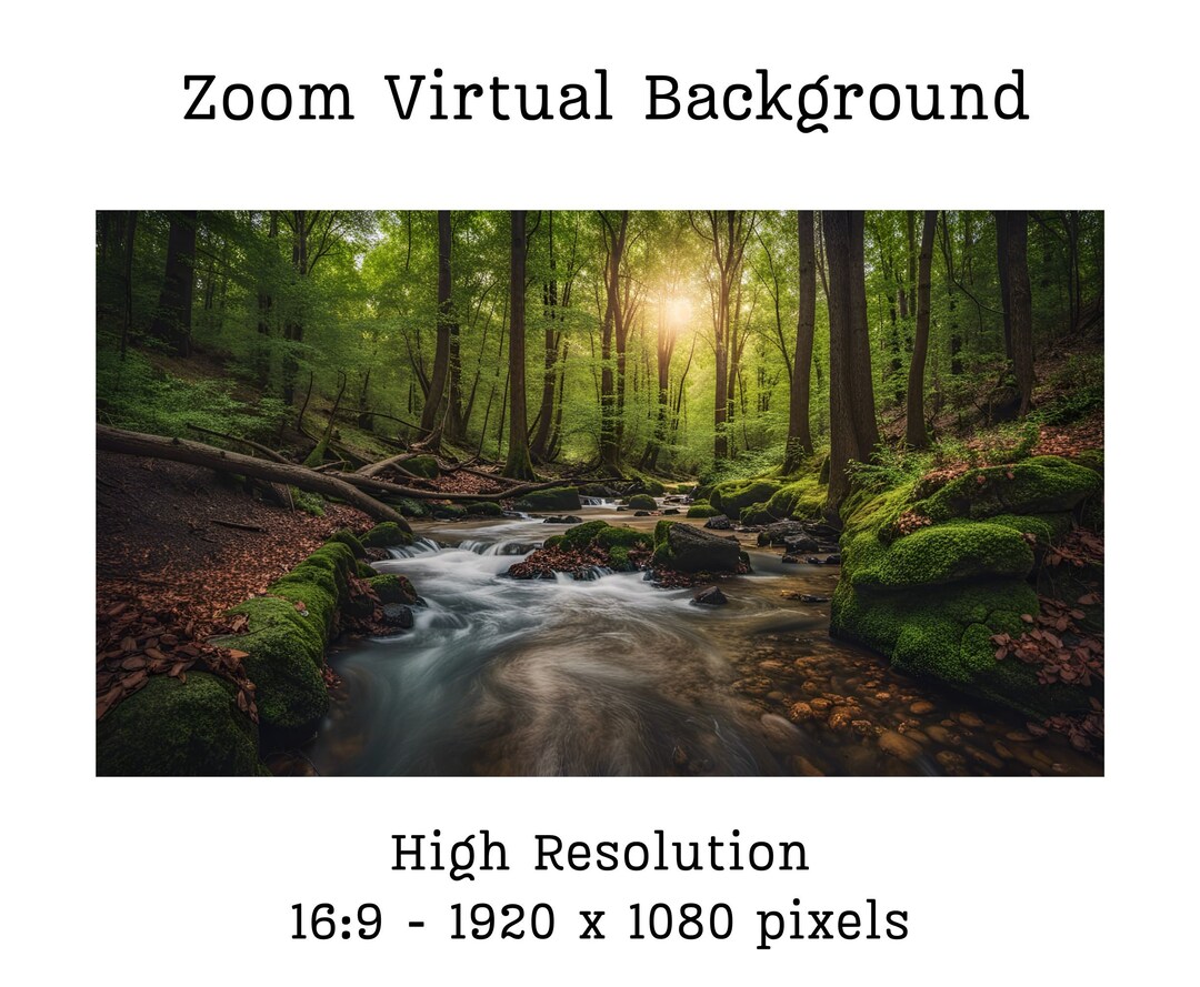 Zoom Background Forest Stream Background Trees and Stream Backdrop ...