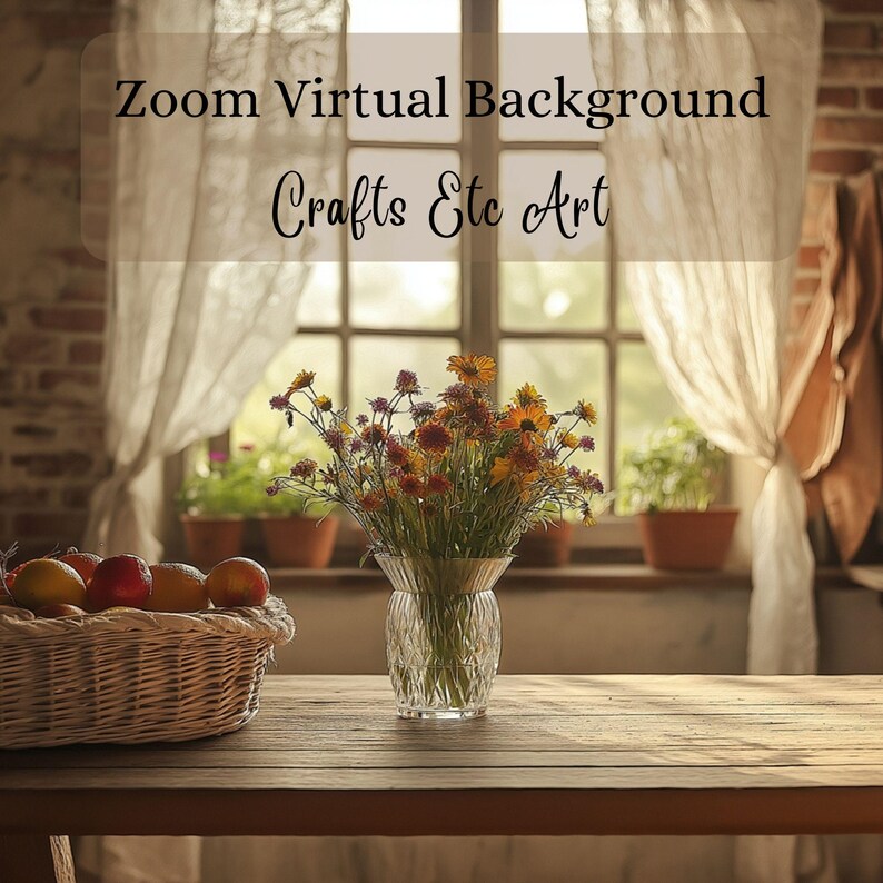 Rustic Kitchen Zoom Background - Virtual Background for Zoom - Teams ...