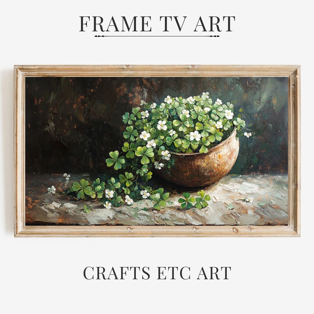 Rustic Shamrock and Clover Digital Art for Samsung Frame TV - St ...
