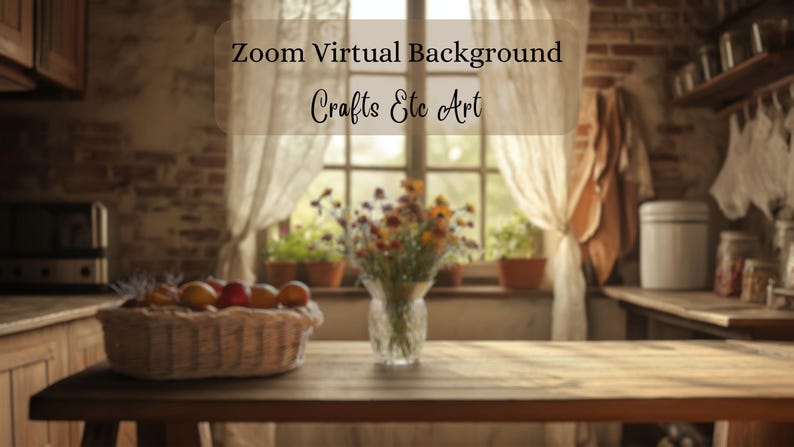 Rustic Kitchen Zoom Background - Virtual Background for Zoom - Teams ...